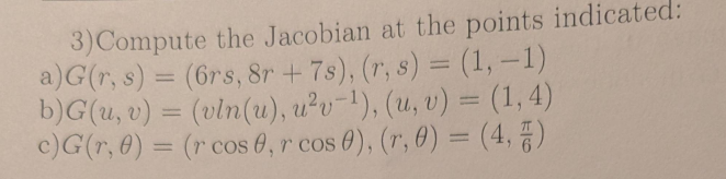 Solved Compute the Jacobian at ﻿the points | Chegg.com