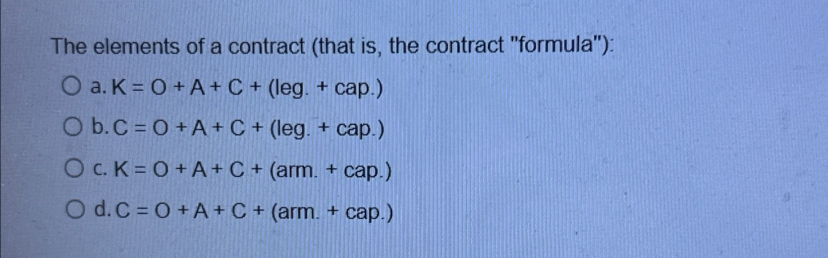 Solved The elements of a contract (that is, ﻿the contract | Chegg.com
