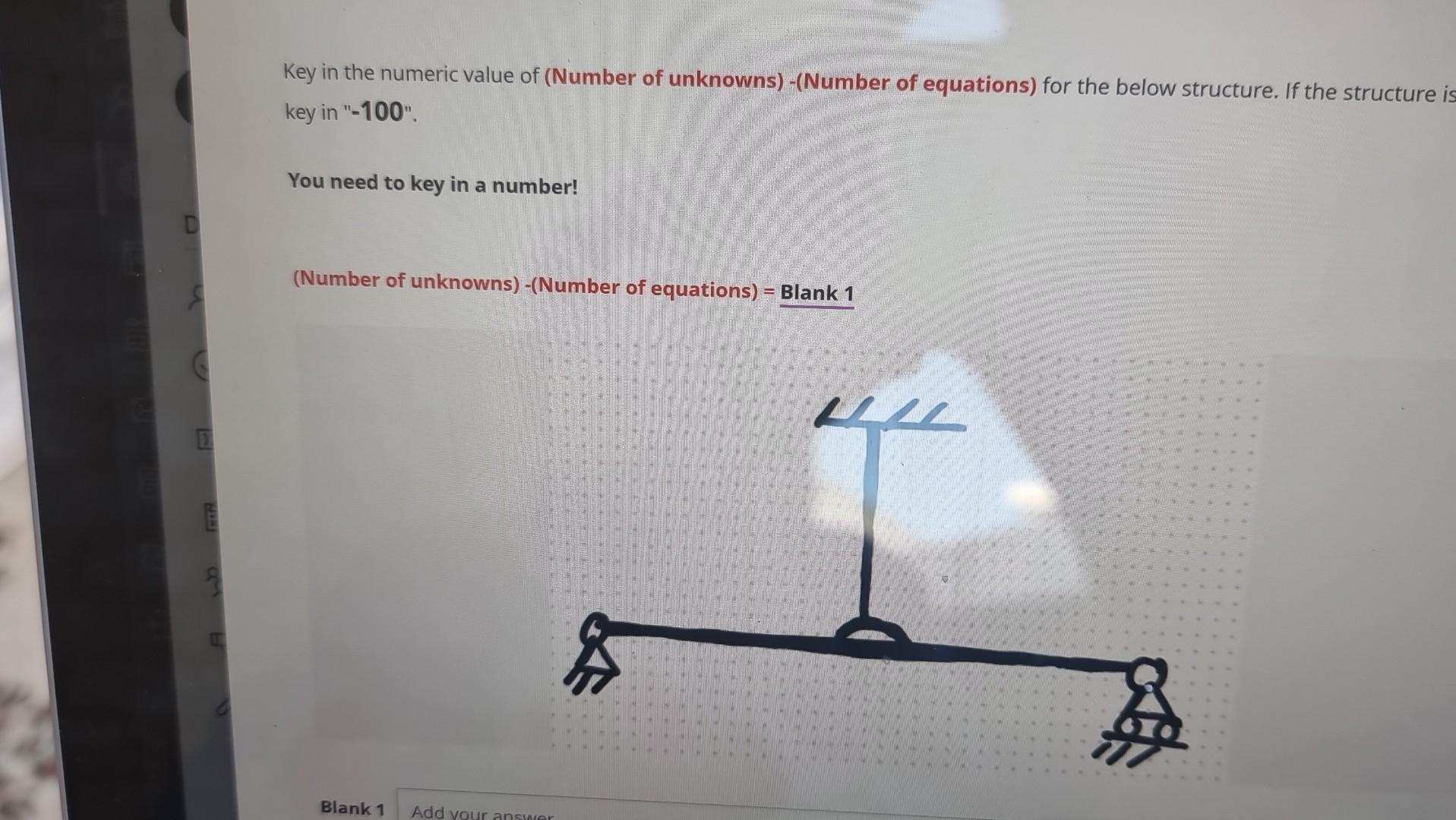 Solved Key in the numeric value of (Number of unknowns) | Chegg.com