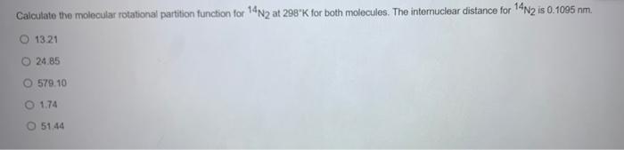 Solved Calculate the molecular rotational partition function | Chegg.com