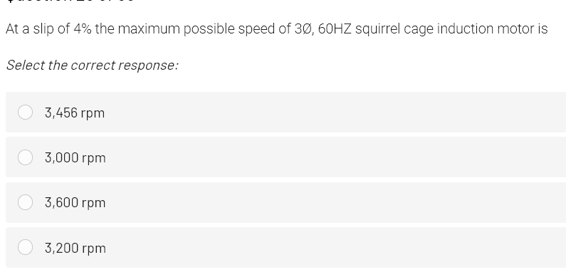 Solved At a slip of \( 4 \% \) ﻿the maximum possible speed | Chegg.com