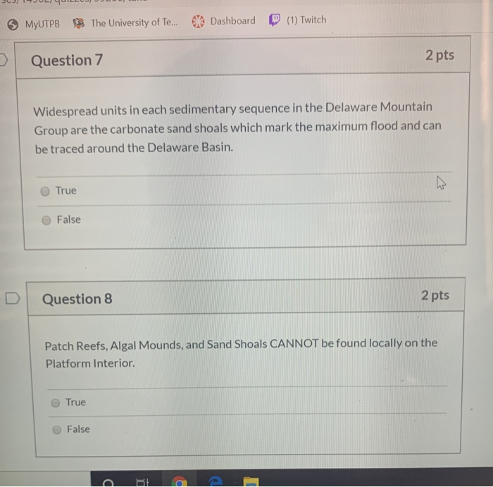 Solved MyUTPB The University of Te. Dashboard (1) Twitch | Chegg.com
