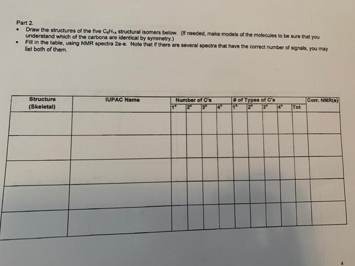 Solved Part 2. - Draw the structures of the five C9H14 | Chegg.com