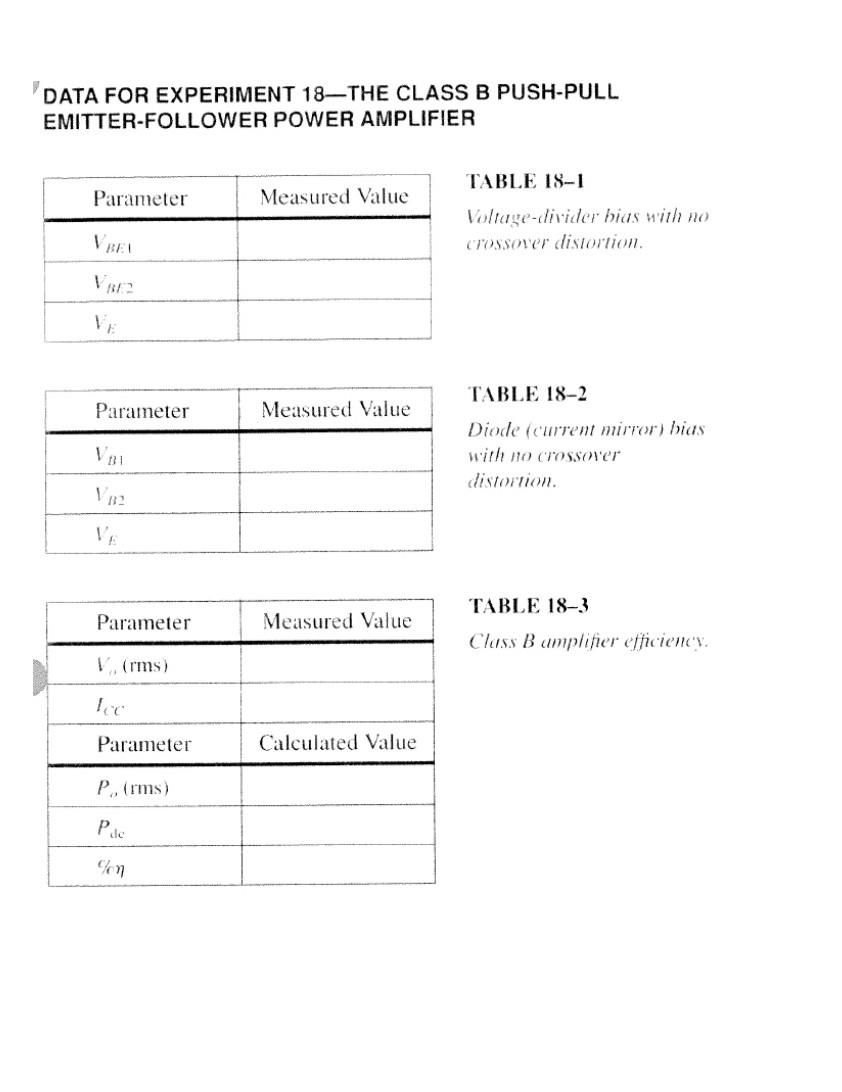 Solved The Class B Push-Pull Emitter-Follower Power | Chegg.com