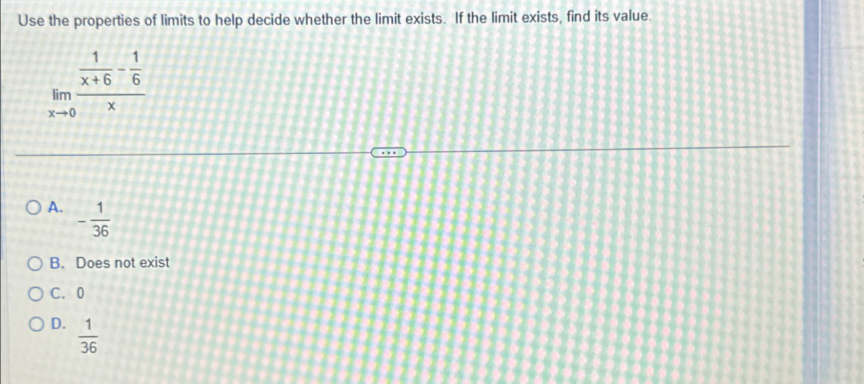 Solved Use the properties of limits to help decide whether | Chegg.com