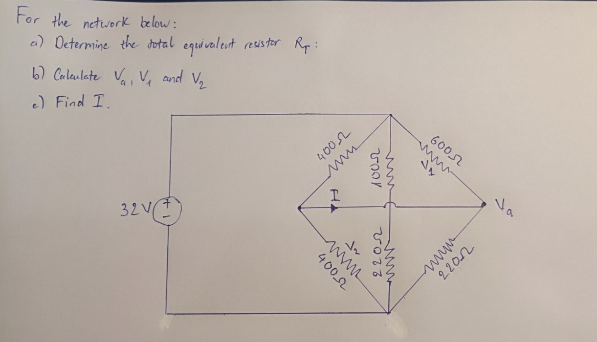 For the network below:a) ﻿Determine the total | Chegg.com