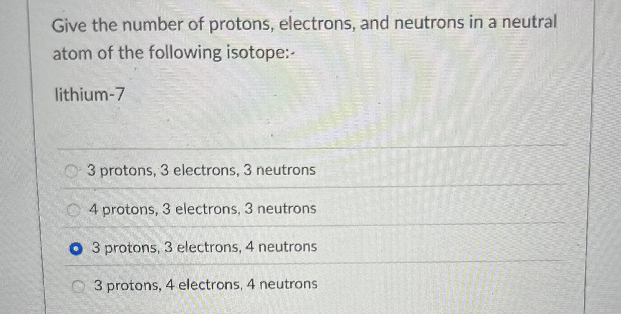Solved Give the number of protons, electrons, and neutrons | Chegg.com