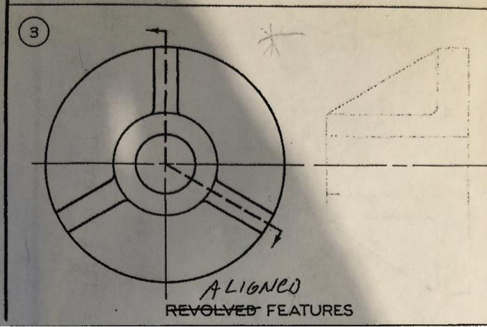 Solved 3 ALIGNED REVOLVED FEATURES | Chegg.com