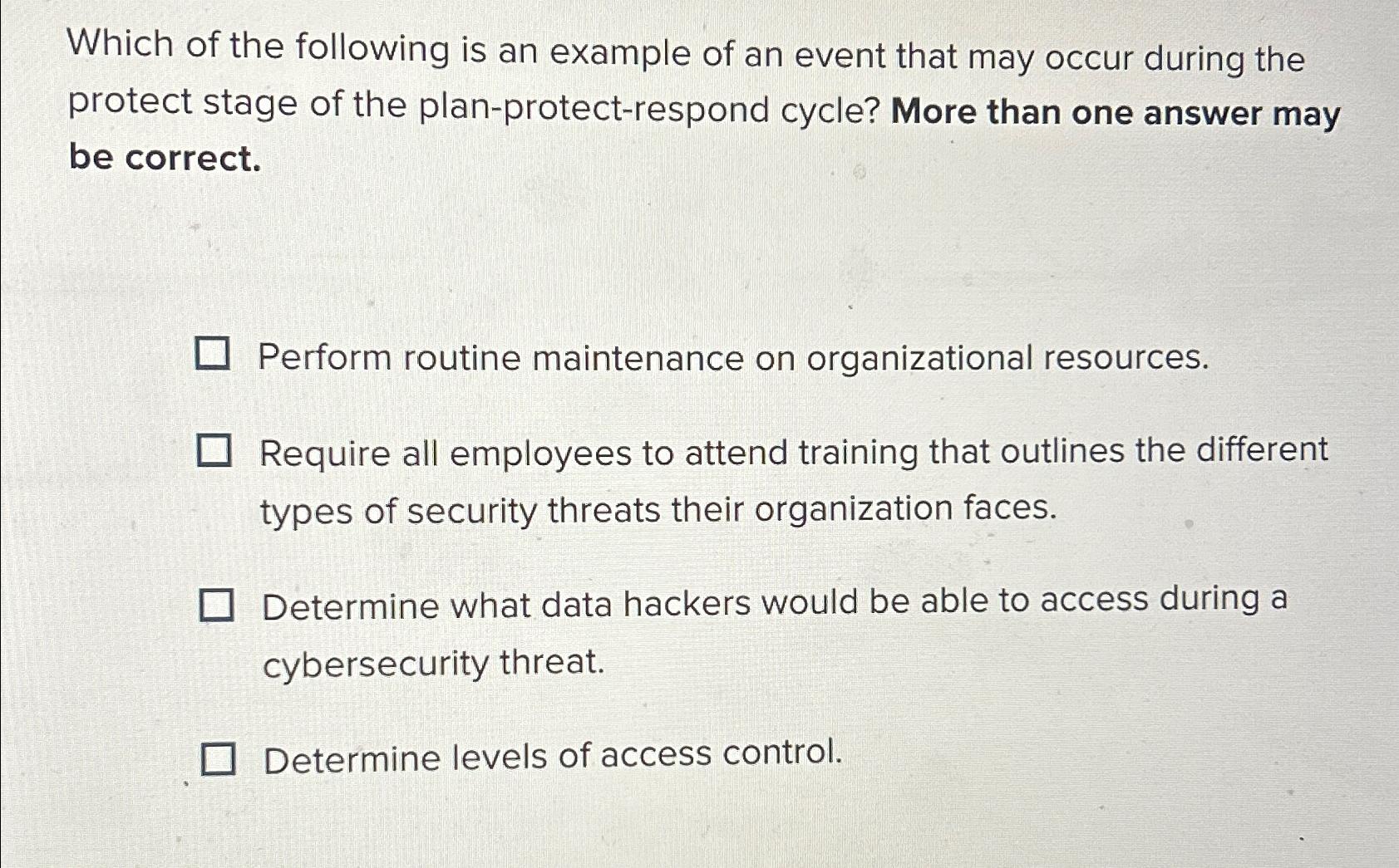 Solved Which of the following is an example of an event that | Chegg.com