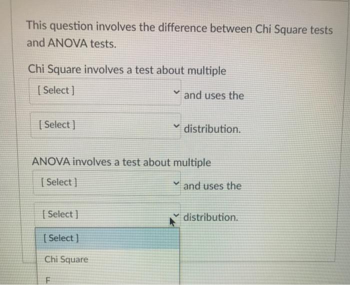 Solved This question involves the difference between Chi | Chegg.com