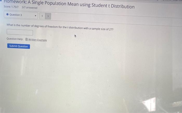Solved Homework: A Single Population Mean using Student t | Chegg.com
