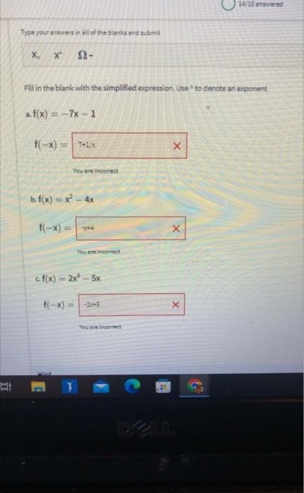 Solved Type your answess in all of the tianka and submit | Chegg.com