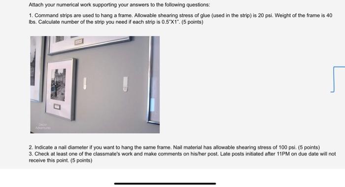 Solved Attach your numerical work supporting your answers to | Chegg.com