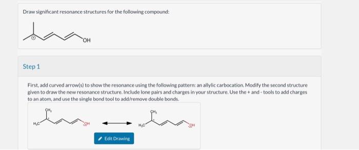 Solved Draw significant resonance structures for the | Chegg.com