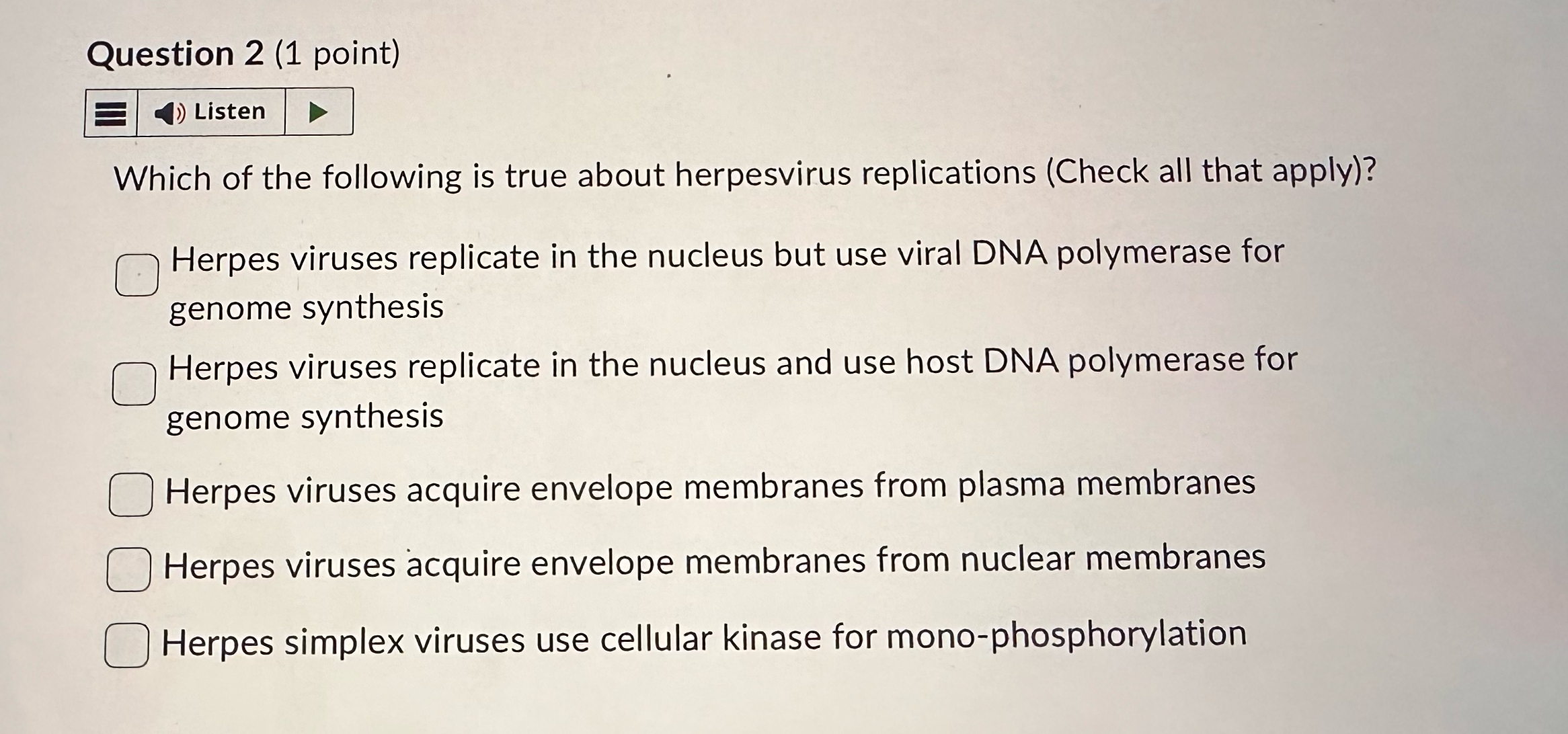 Solved Question 2 (1 ﻿point)Which of the following is true | Chegg.com