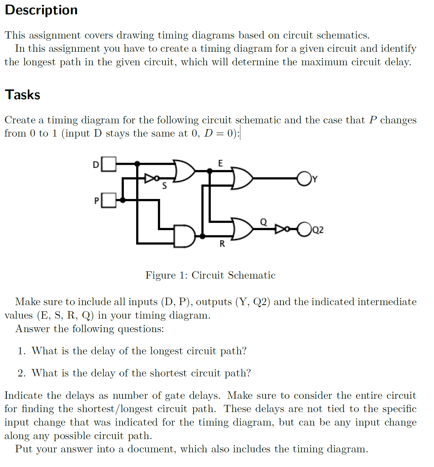 Solved Description:This assignment covers drawing timing | Chegg.com