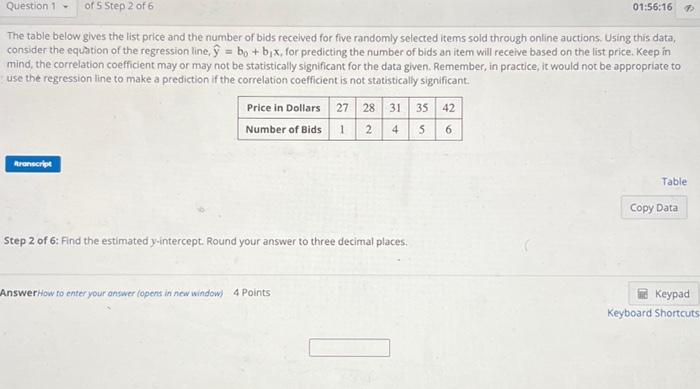 Solved Step 1 Find The Estimated Slope Round The Decimal 6136