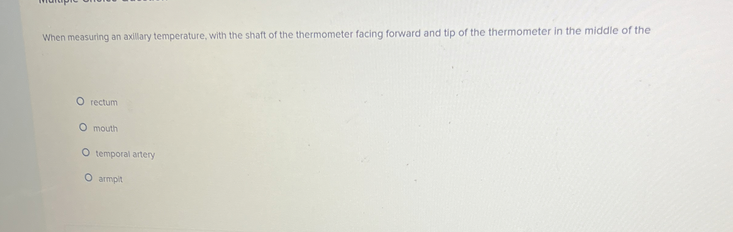 Solved When measuring an axillary temperature, with the | Chegg.com