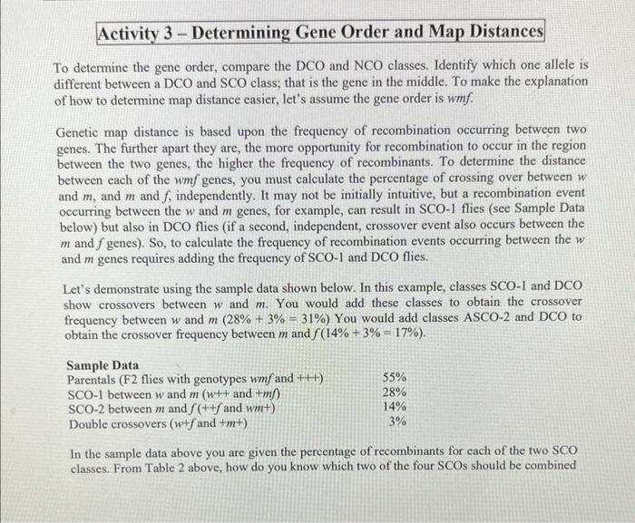 Solved Activity 3-Determining Gene Order and Map Distances | Chegg.com