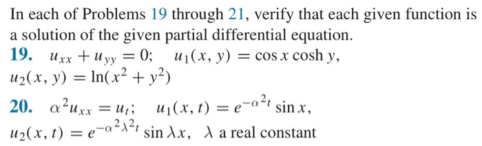 Solved In each of Problems 19 through 21, verify that each | Chegg.com