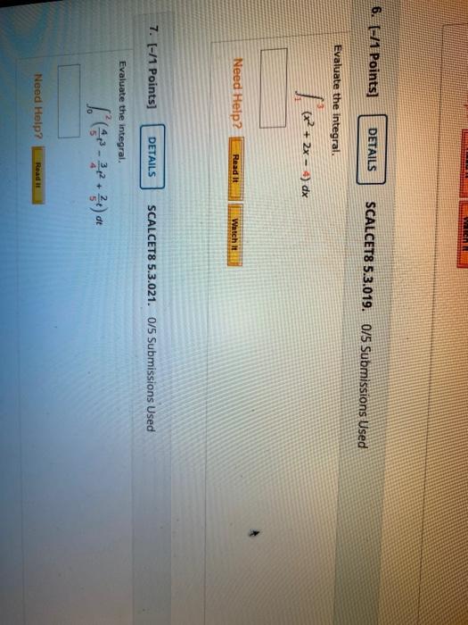 Solved WICH 6. [-11 Points] DETAILS SCALCET8 5.3.019. 0/5 | Chegg.com