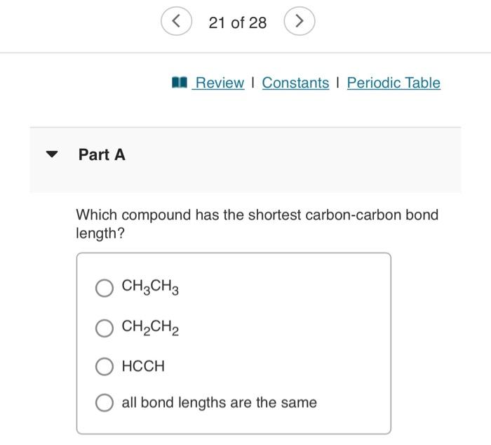 Solved 20 of 28 Part A Which compound has the highest | Chegg.com