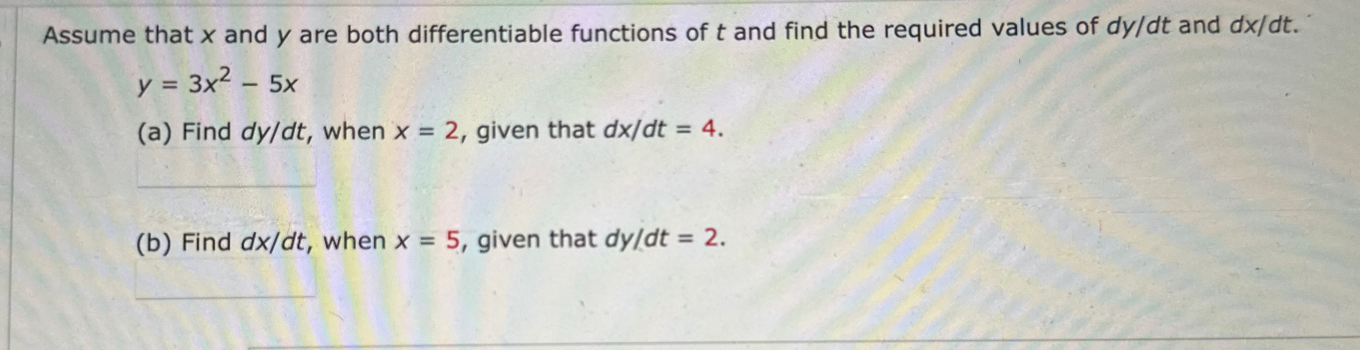 Solved Assume That X ﻿and Y ﻿are Both Differentiable