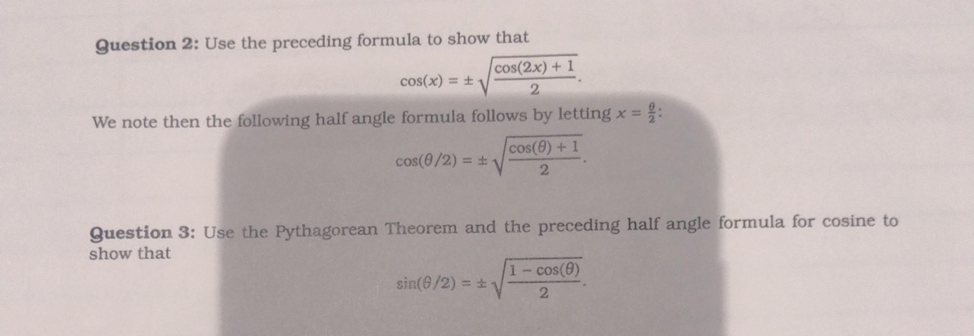 Solved need help with question 3 please, provided sine half | Chegg.com