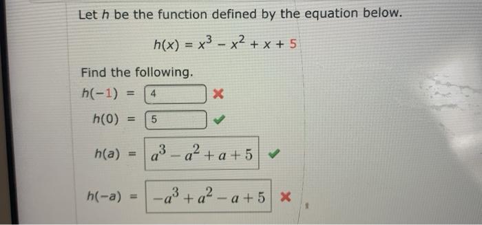 Solved Let h be the function defined by the equation below. | Chegg.com