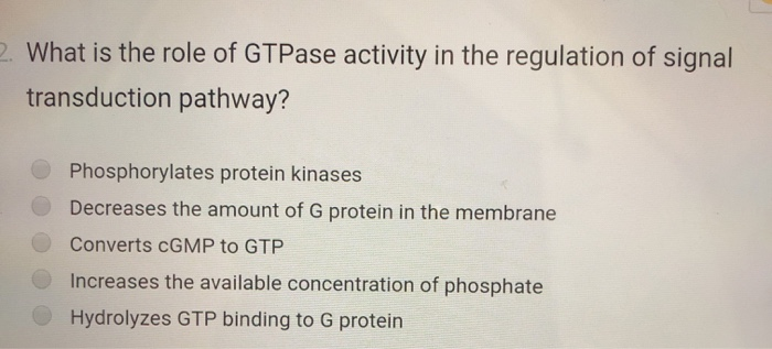 Solved 2. What is the role of GTPase activity in the | Chegg.com