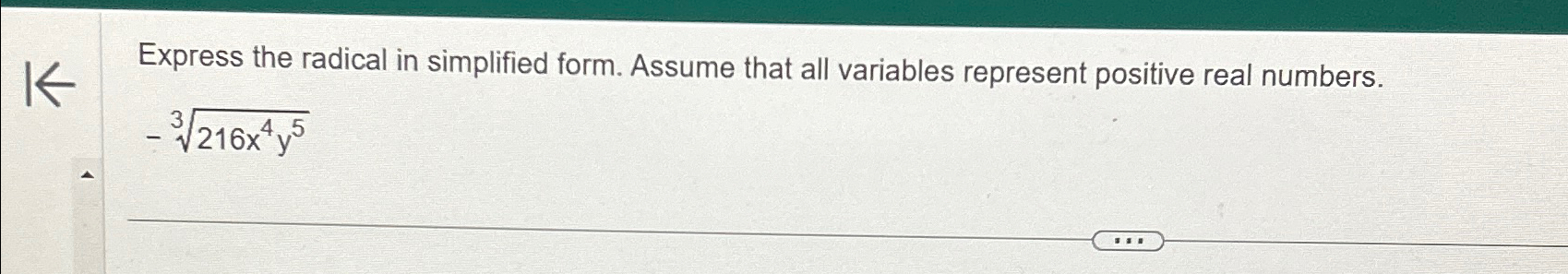 Solved Express the radical in simplified form. Assume that | Chegg.com