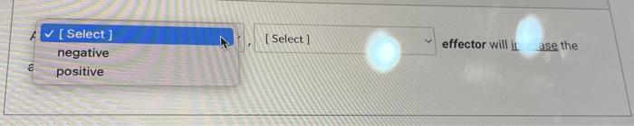 Solved f∼[ Select ] negative [Select] effector will if ase | Chegg.com