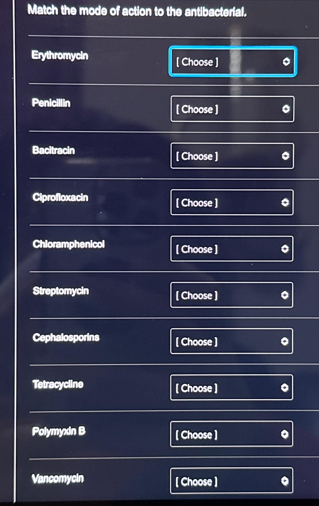 Solved Match the mode of action to the | Chegg.com