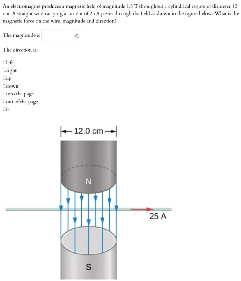 Solved An electromagnet produces a magnetic field of | Chegg.com