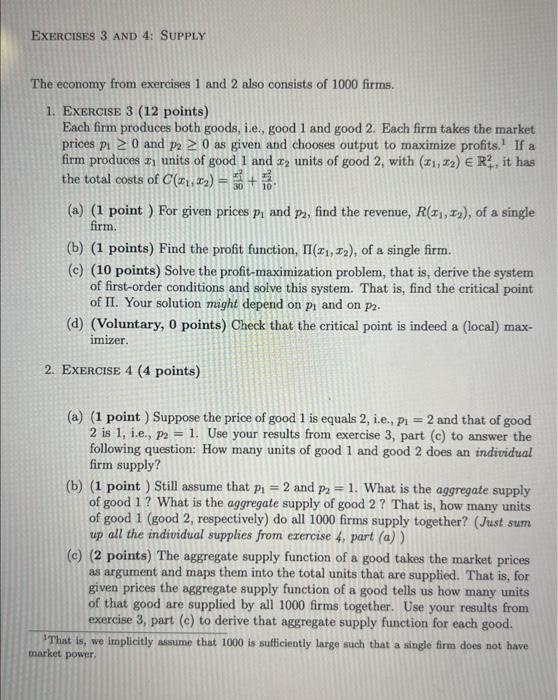 Solved 1. EXERCISE 3 (12 points) Each firm produces both | Chegg.com