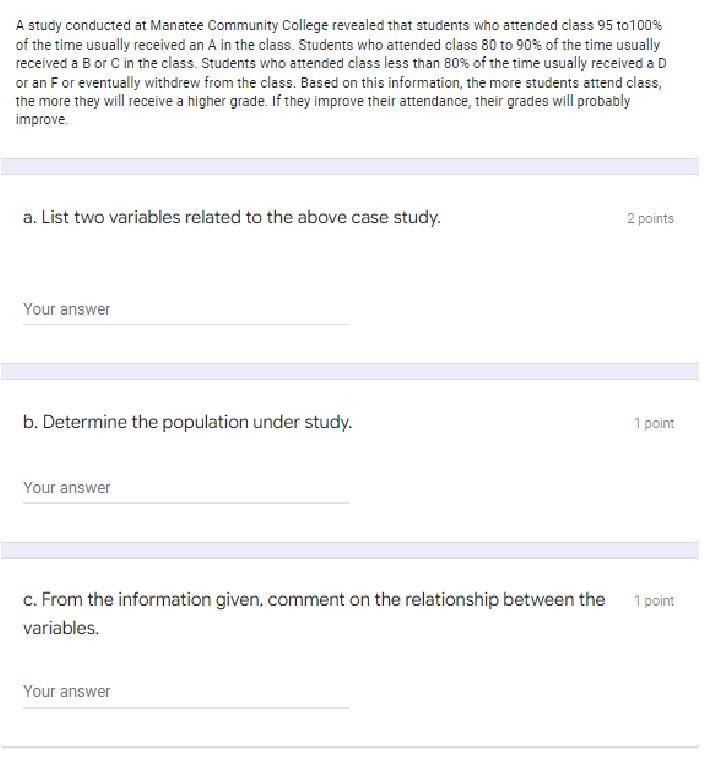 Solved A study conducted at Manatee Community College | Chegg.com