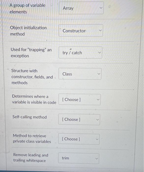 Solved A group of variable elements Object initialization | Chegg.com