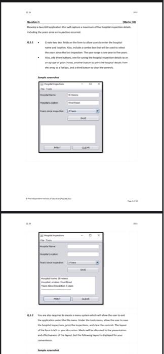 Develop a Java GUI application that will capture a | Chegg.com