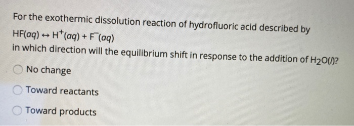 Solved For the exothermic dissolution reaction of | Chegg.com