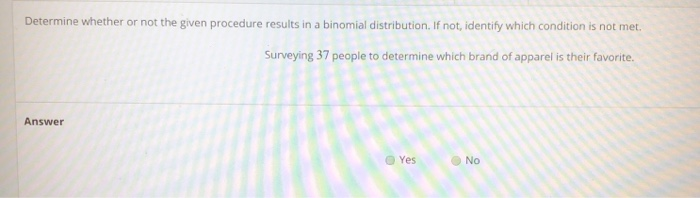 Solved Determine whether or not the given procedure results | Chegg.com