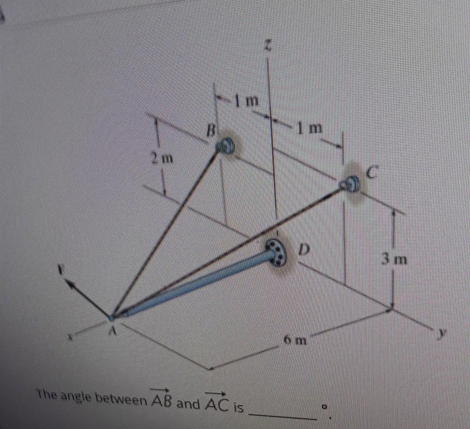 Solved COM The angle between AB and AC is | Chegg.com