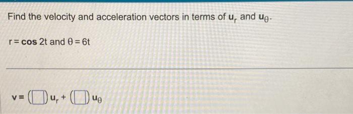 Solved Find the velocity and acceleration vectors in terms | Chegg.com
