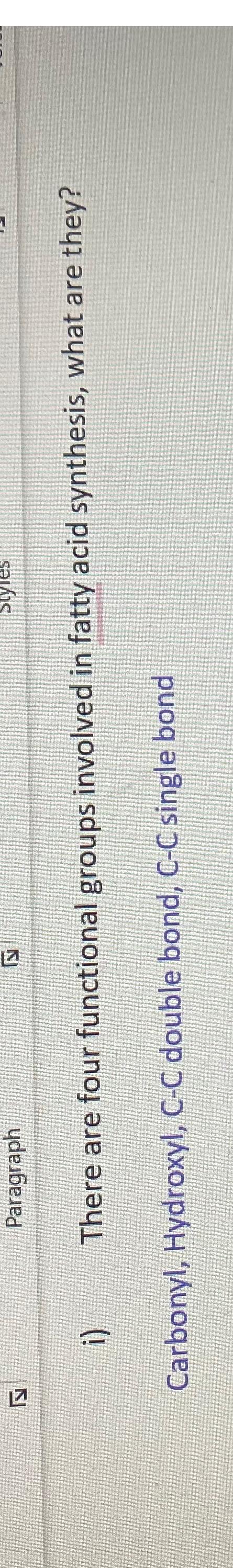 Solved i) ﻿There are four functional groups involved in | Chegg.com