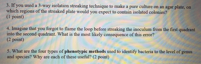 Solved 3. If you used a 3-way isolation streaking technique | Chegg.com