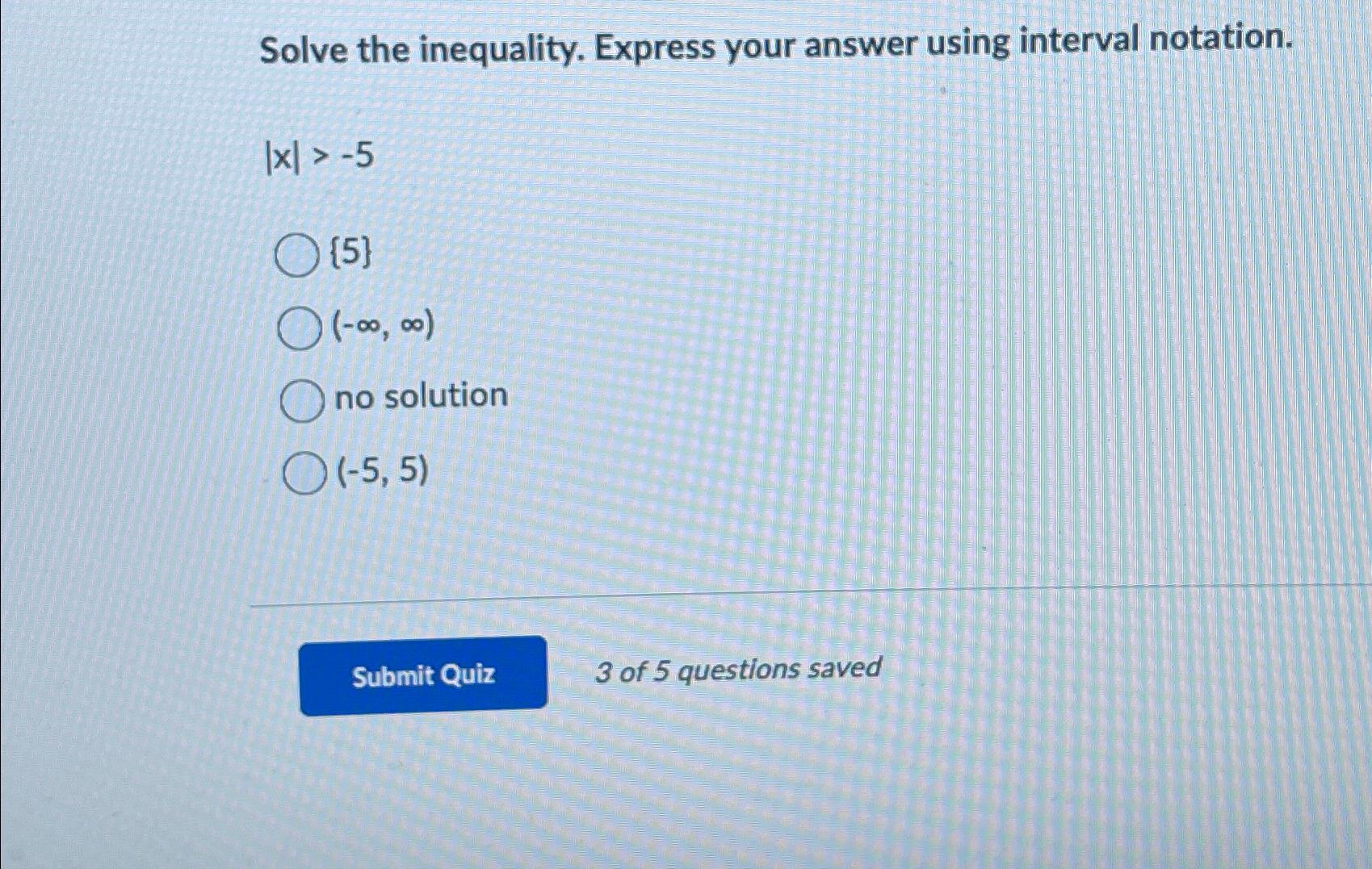 Solved Solve the inequality. Express your answer using | Chegg.com