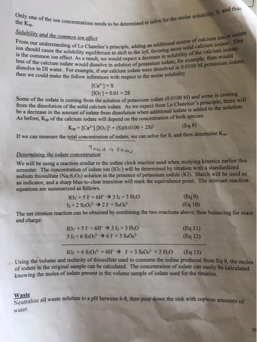Solved Experiment 9: K2p of Calcium Iodate, Ca(TO3)2 Purpose | Chegg.com