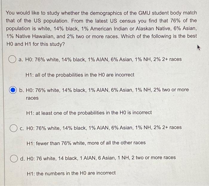 [Solved]: You would like to study whether the demographics