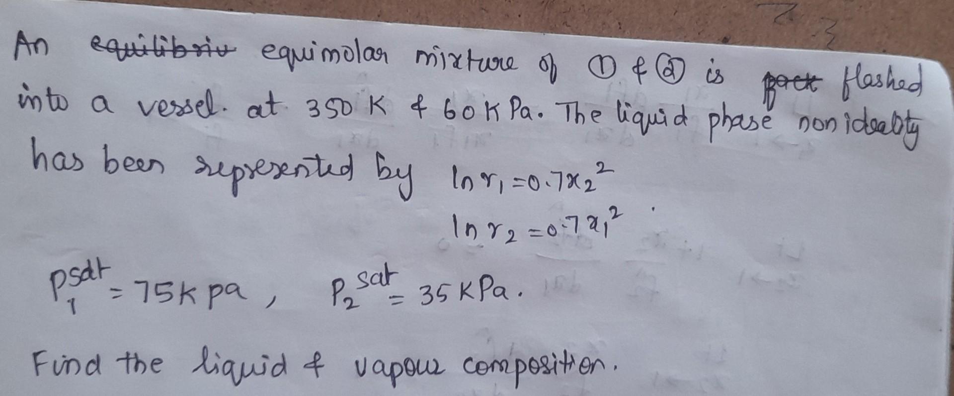 Solved An equilibriv equimolar mixture of (1) & (2) is into | Chegg.com