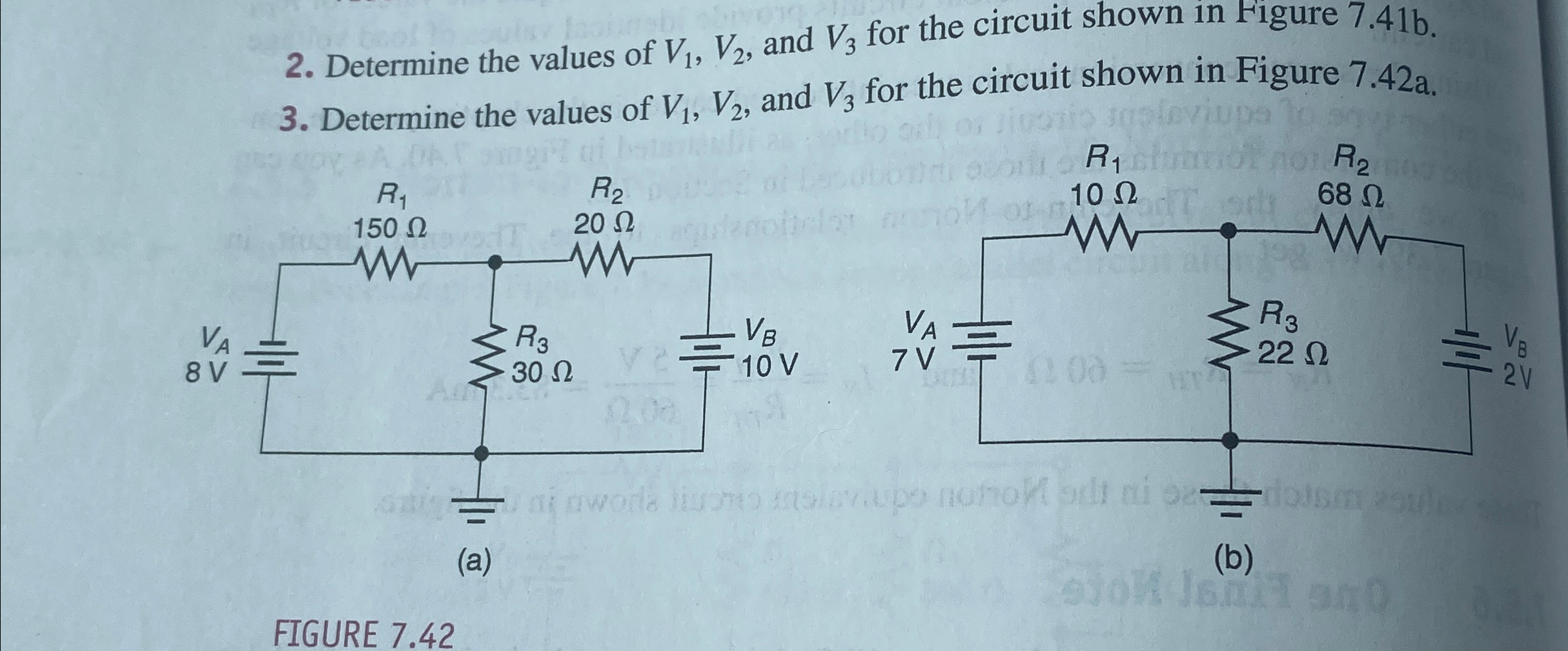 Solved Determine the values of V1,V2, ﻿and V3 ﻿for the | Chegg.com