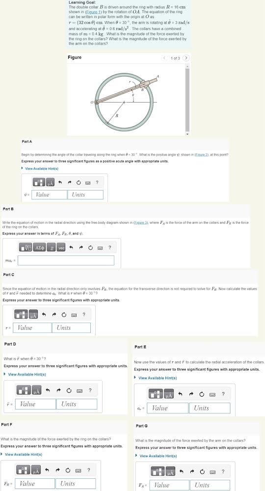 Solved Learning Goal:The double collar B ﻿is driven around | Chegg.com